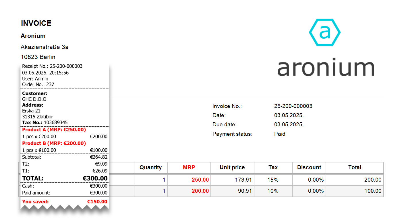 Free Windows Point of Sale - Aronium